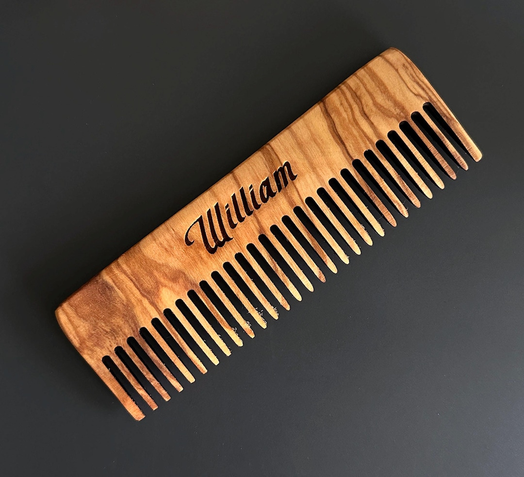 Personalized Olive Wood Comb, Handmade Grooming Comb, Gift for Him - Etsy