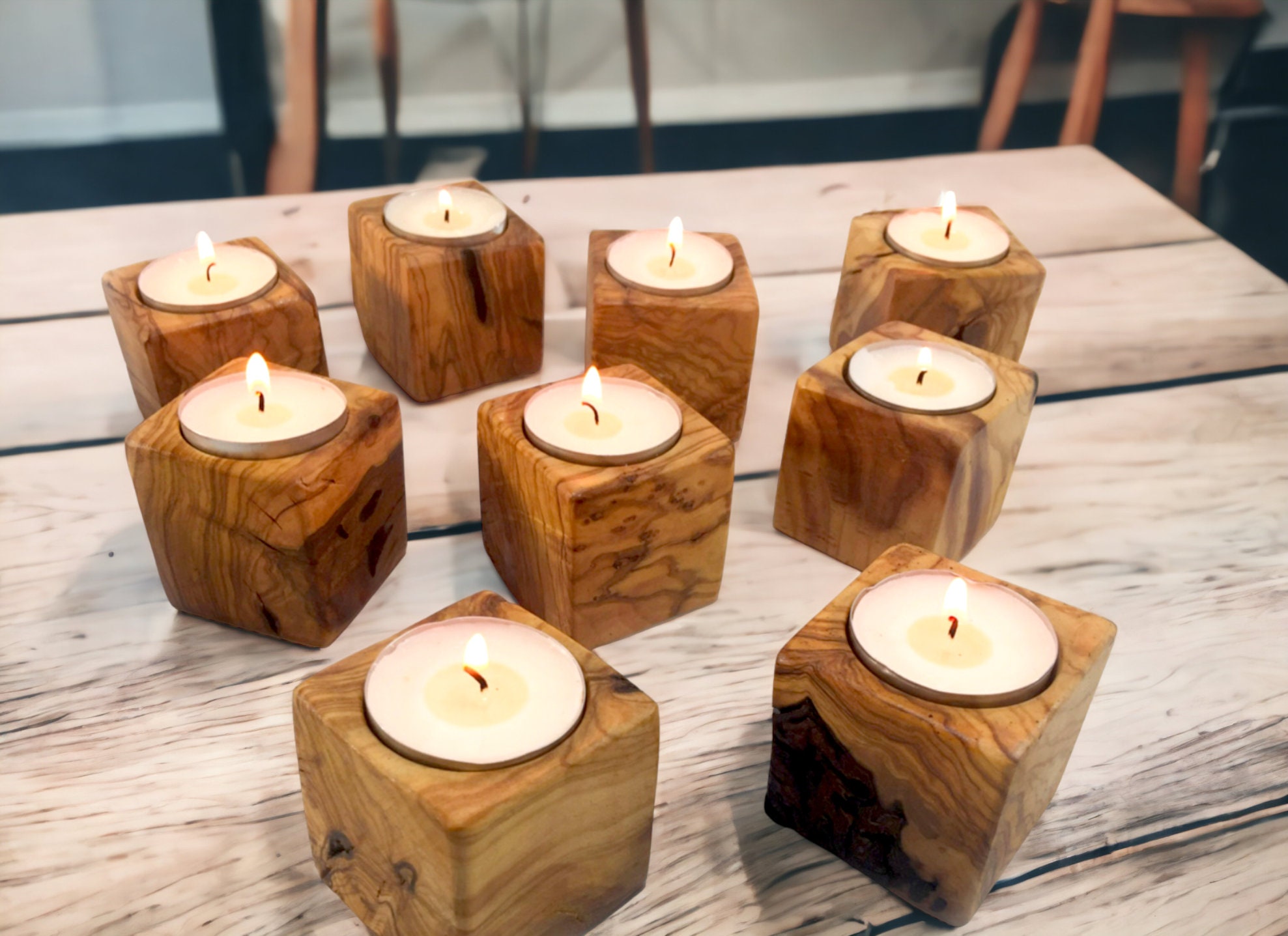Olive Wood Candle Holder Olive Wood Tealight Holder Wooden - Etsy
