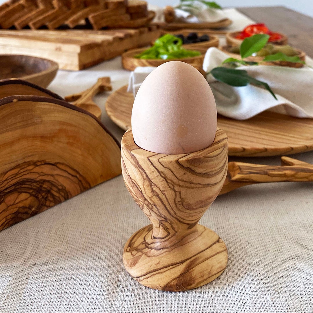 Olive Wood Egg Stand, Olive Wood Egg Holder, Wooden Egg Holder, Natural ...