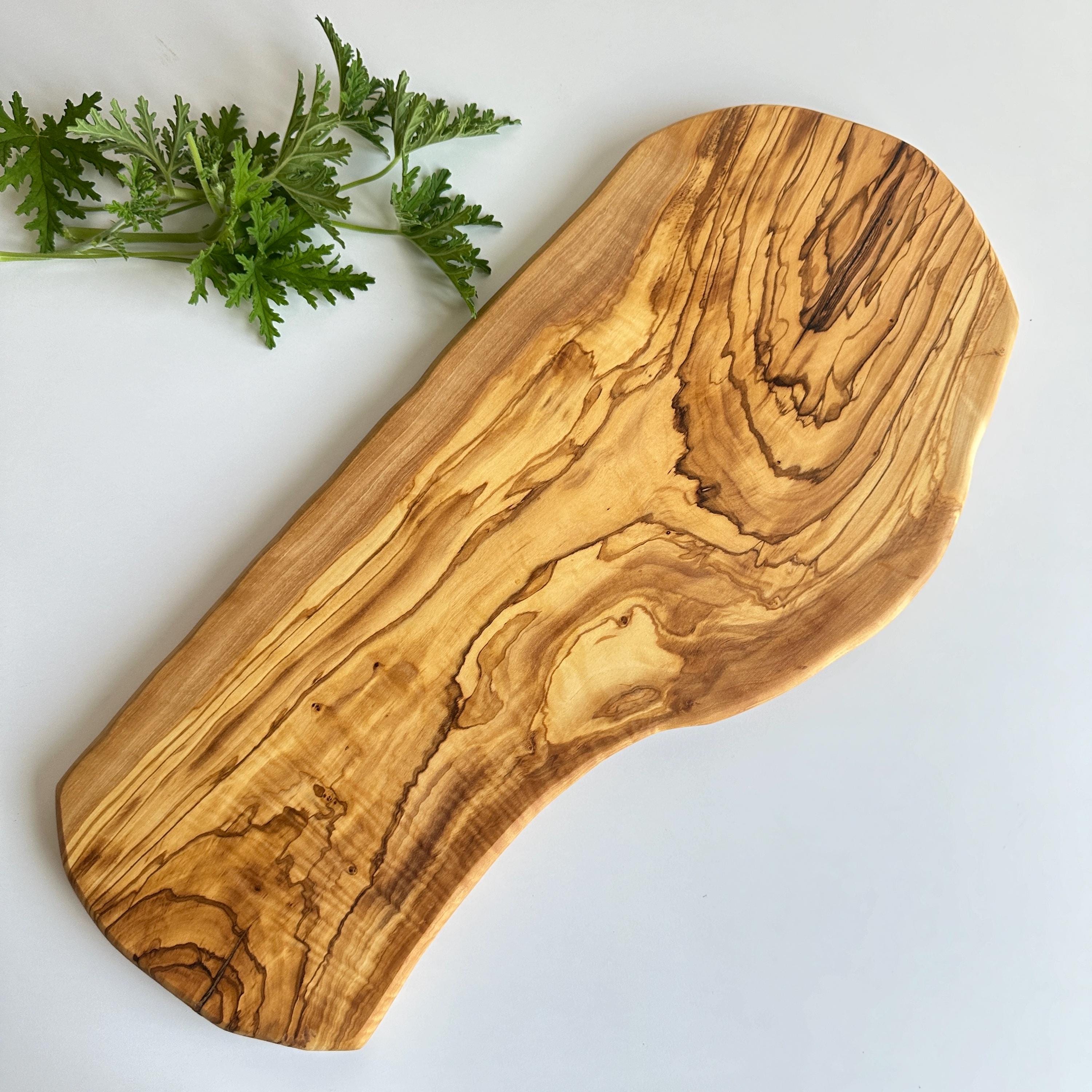 Natural Olive Wood Cutting Board, Live Edge Rustic Charcuterie Board - Etsy