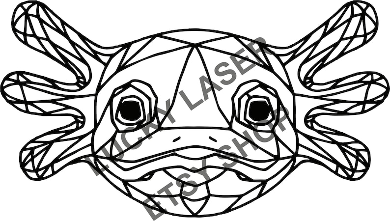 Geometric Axolotl | Vector | Laser | SVG - Etsy
