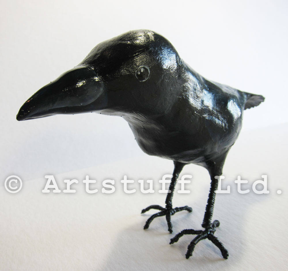 Mixed Media Clay and Wire Standing Crow Sculpture #1 - Etsy