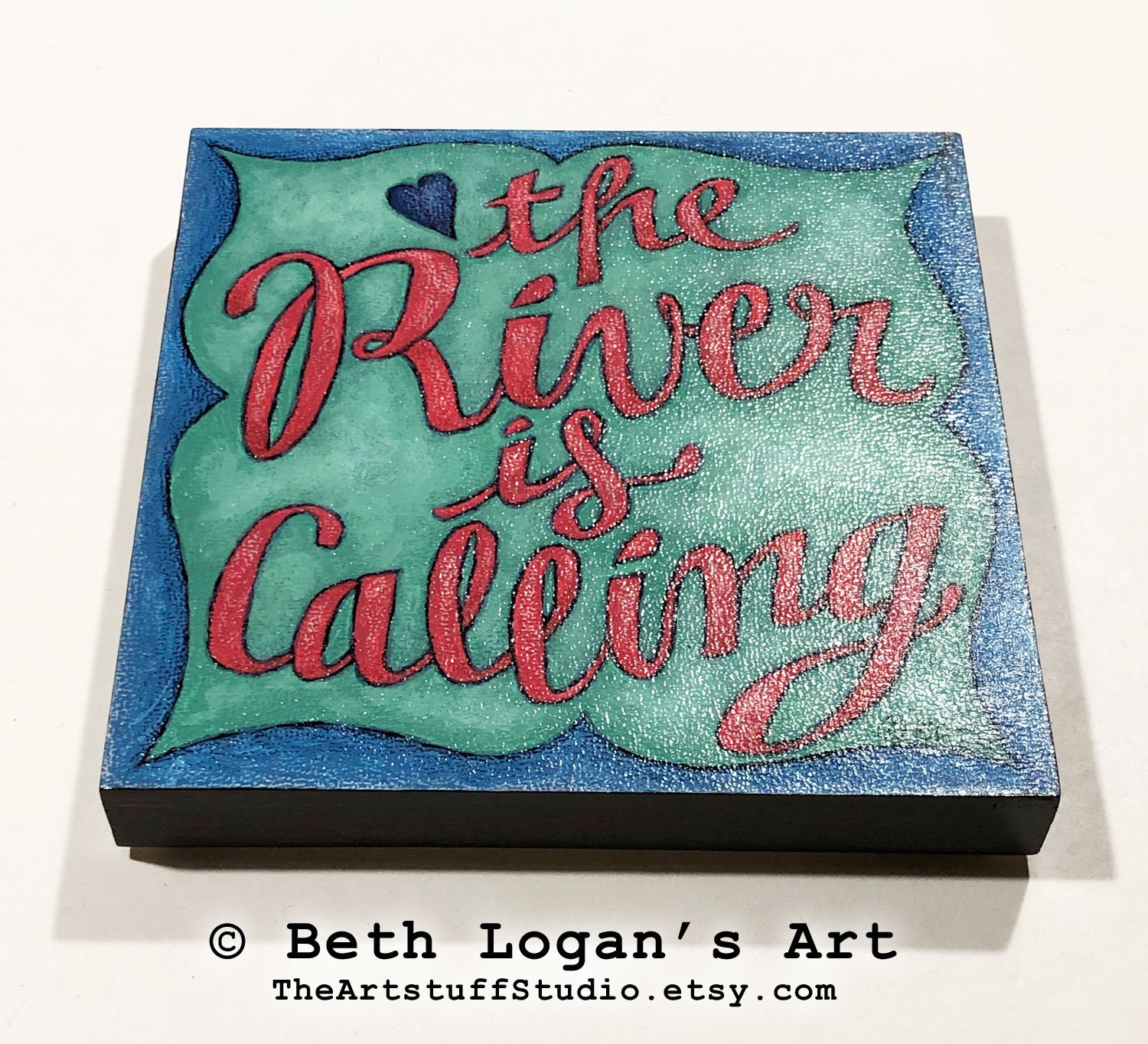Original Acrylic Painting - Shelf Sitter or Wall Art - the River is ...