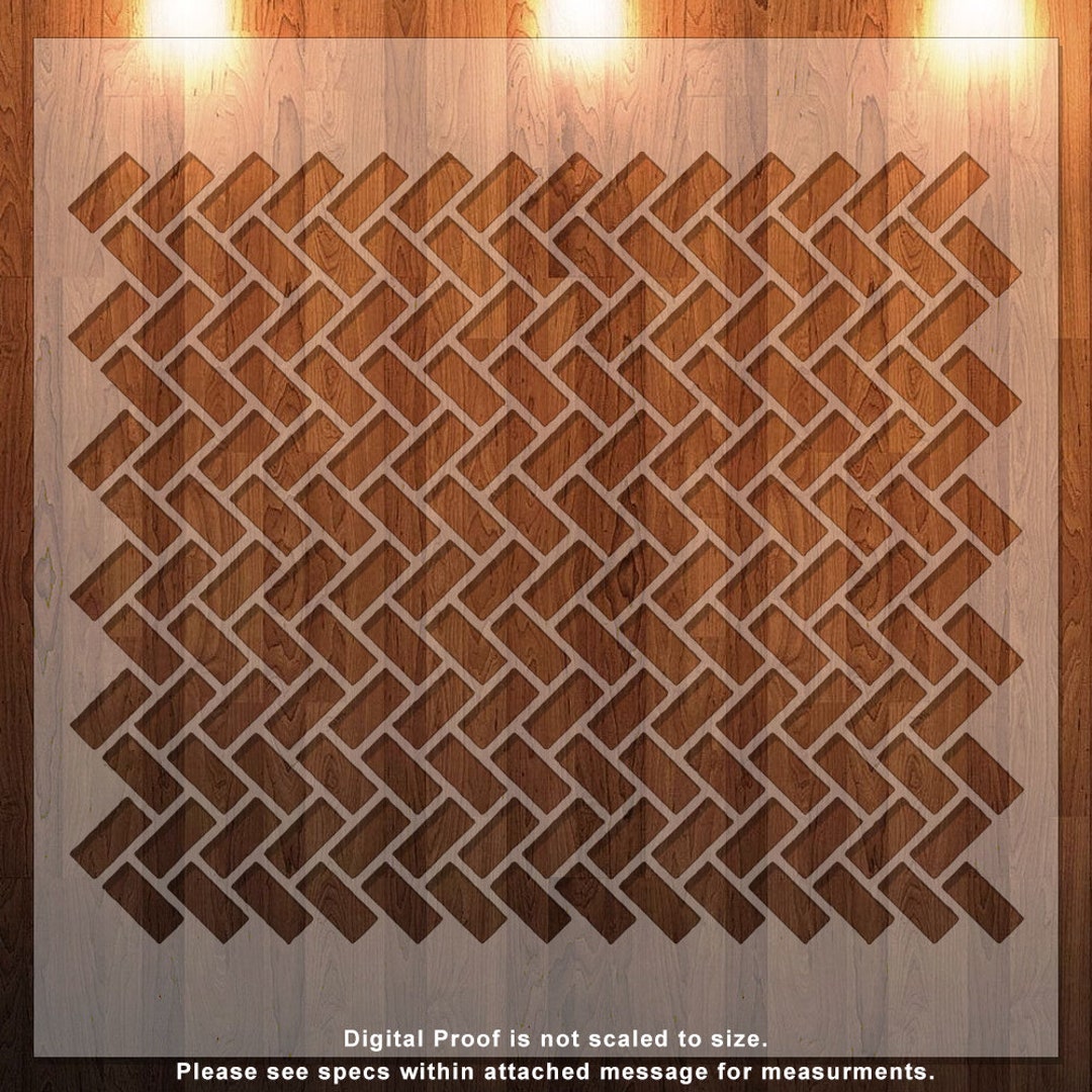 Brick Diagonal Pattern (small) Clear Stencil, Durable, Reusable .007 ...