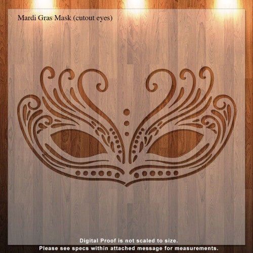 Mask Mardi Gras Stencil Durable Reusable - Etsy