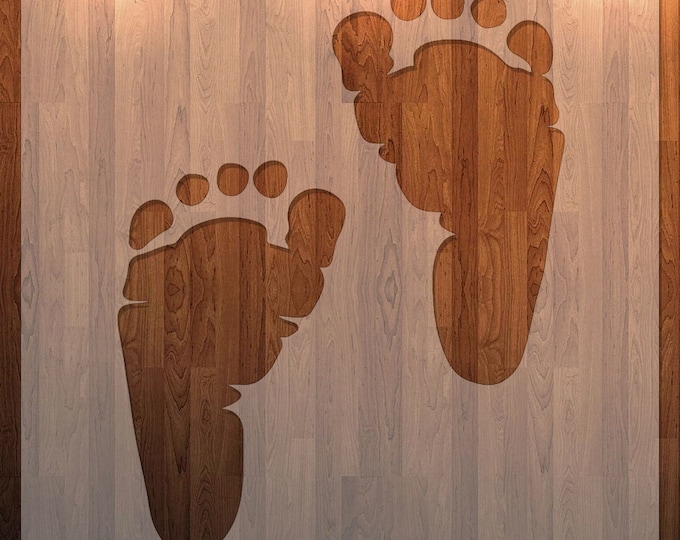 Foot Print Stencil, Reusable Foot Print Stencil, DIY Crafts, Large Foot ...