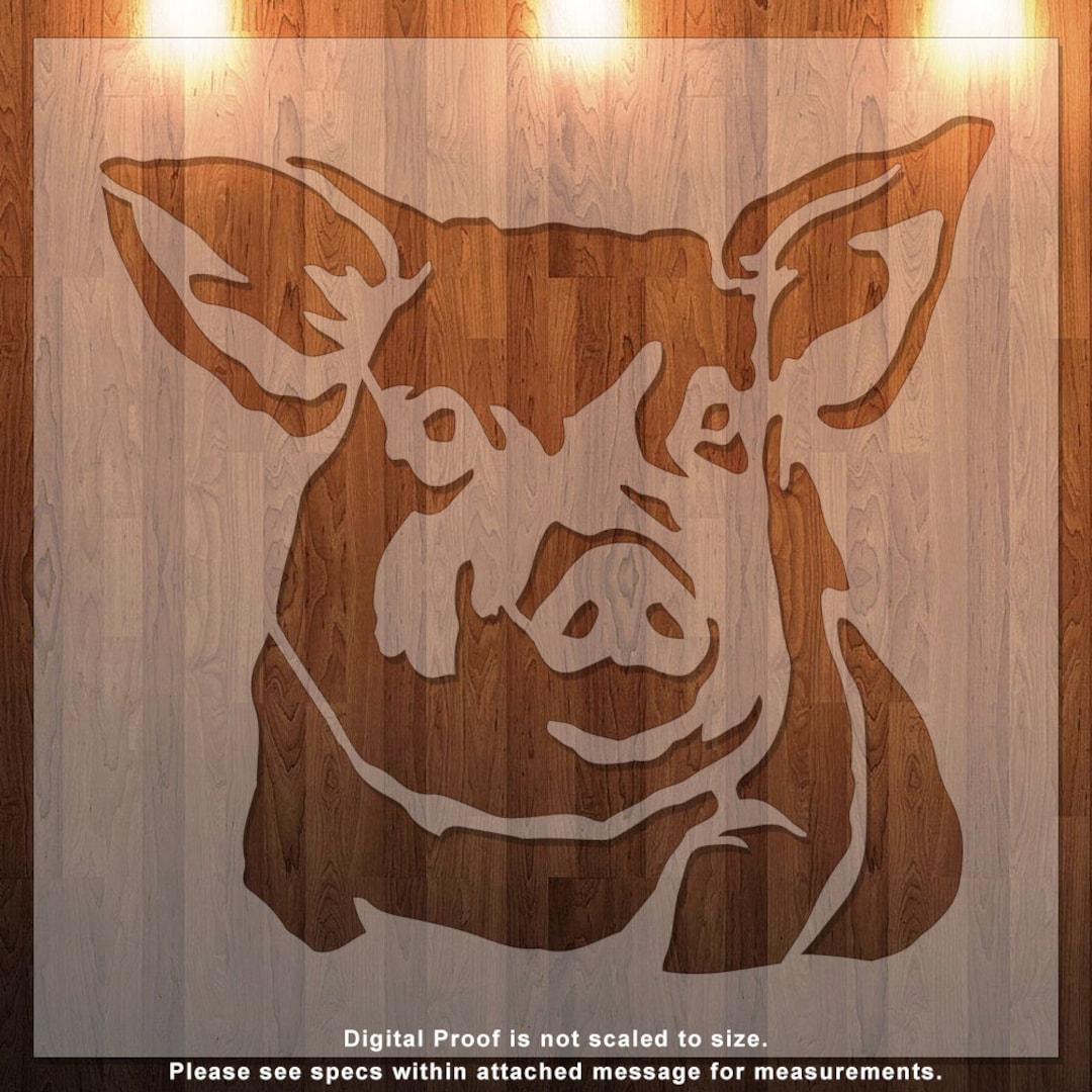 Pig, Farm Animal Clear Stencil, Durable, Reusable .007 Mil - Etsy