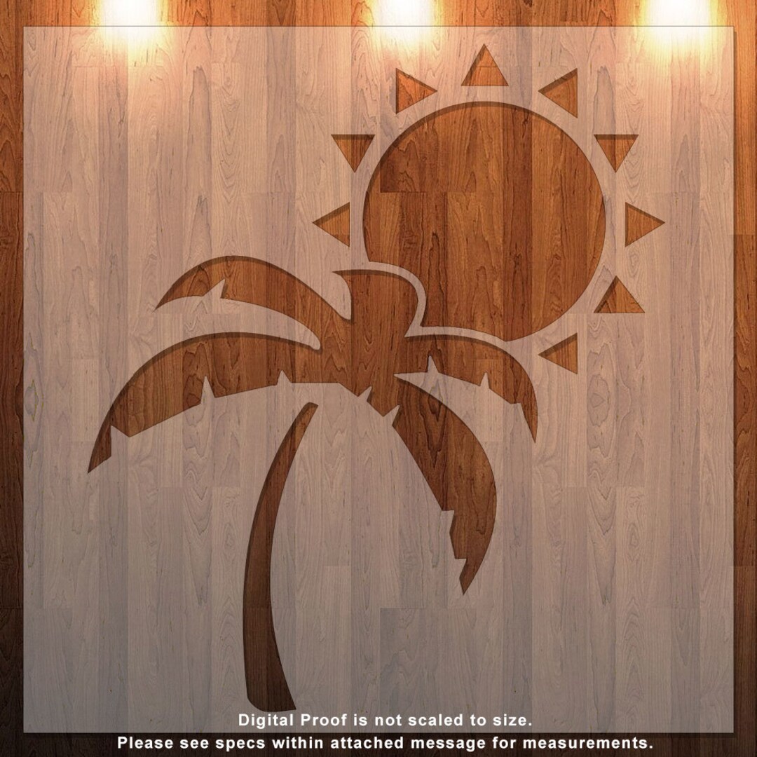 Palm Tree, Coconut Tree, Tree Stencil, Sun Stencil, Tree, Stencil ...