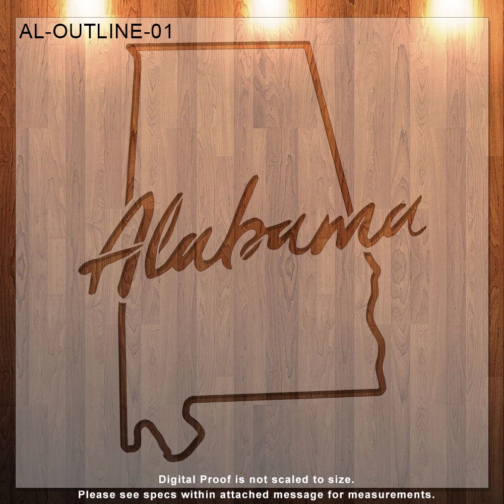 Alabama AL Stencil Outline Stencil Durable Reusable - Etsy