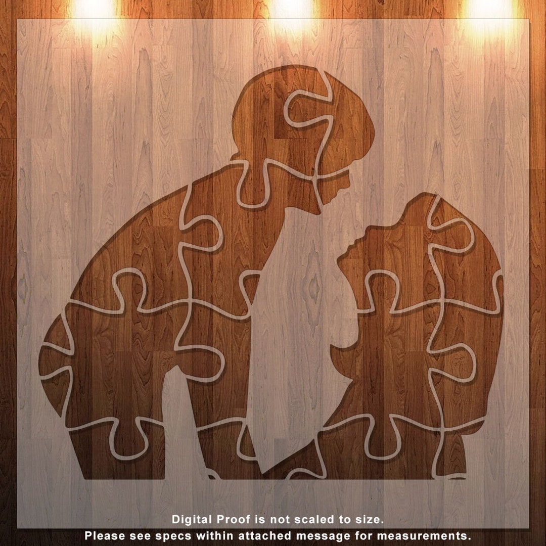 Autism Awareness Mother Child Clear Stencil, Durable, Reusable .007 Mil ...