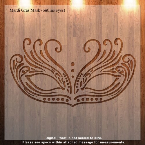 Mask Mardi Gras Stencil Durable Reusable - Etsy