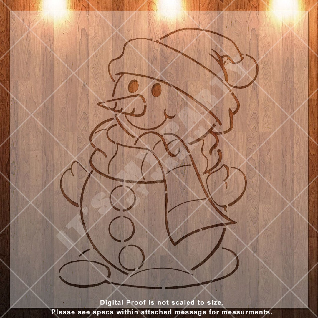 Snowman, Merry Christmas, Winter, Clear Stencil, Durable, Reusable .007 ...