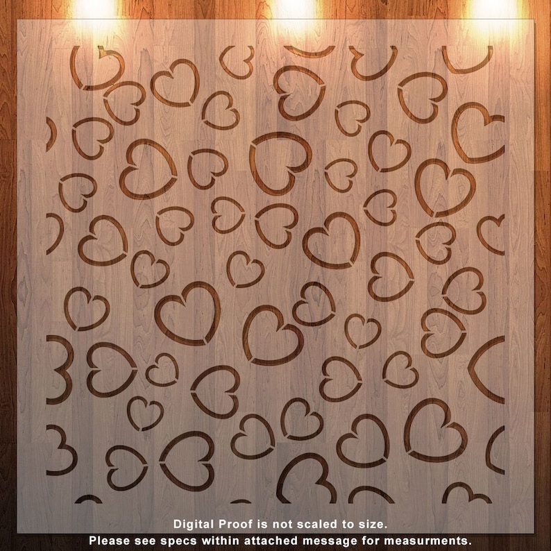 Hearts Scattered Hearts Outline Hearts Pattern - Etsy Ireland