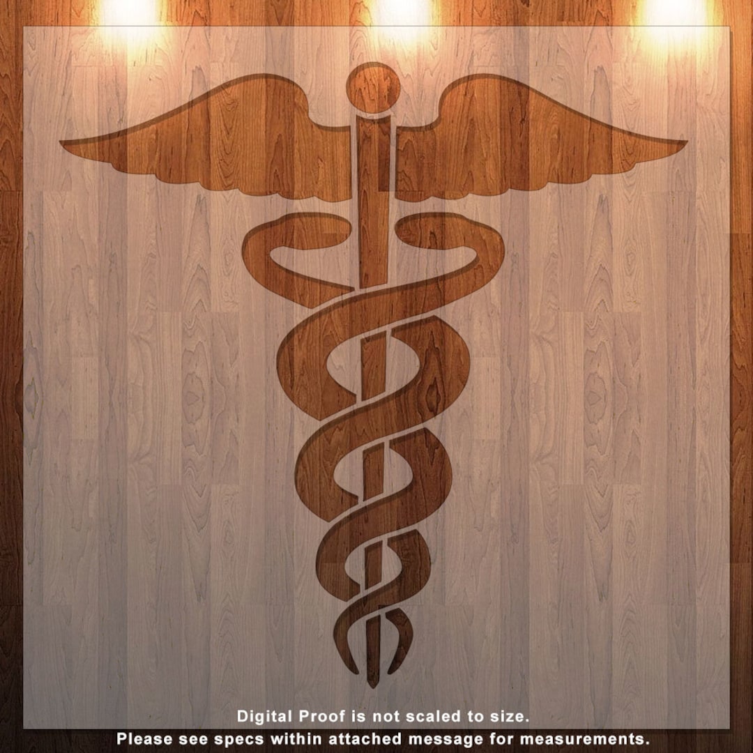 Medical Symbol, Health, Stencil, Caduceus, Stencil, Durable, Reusable ...