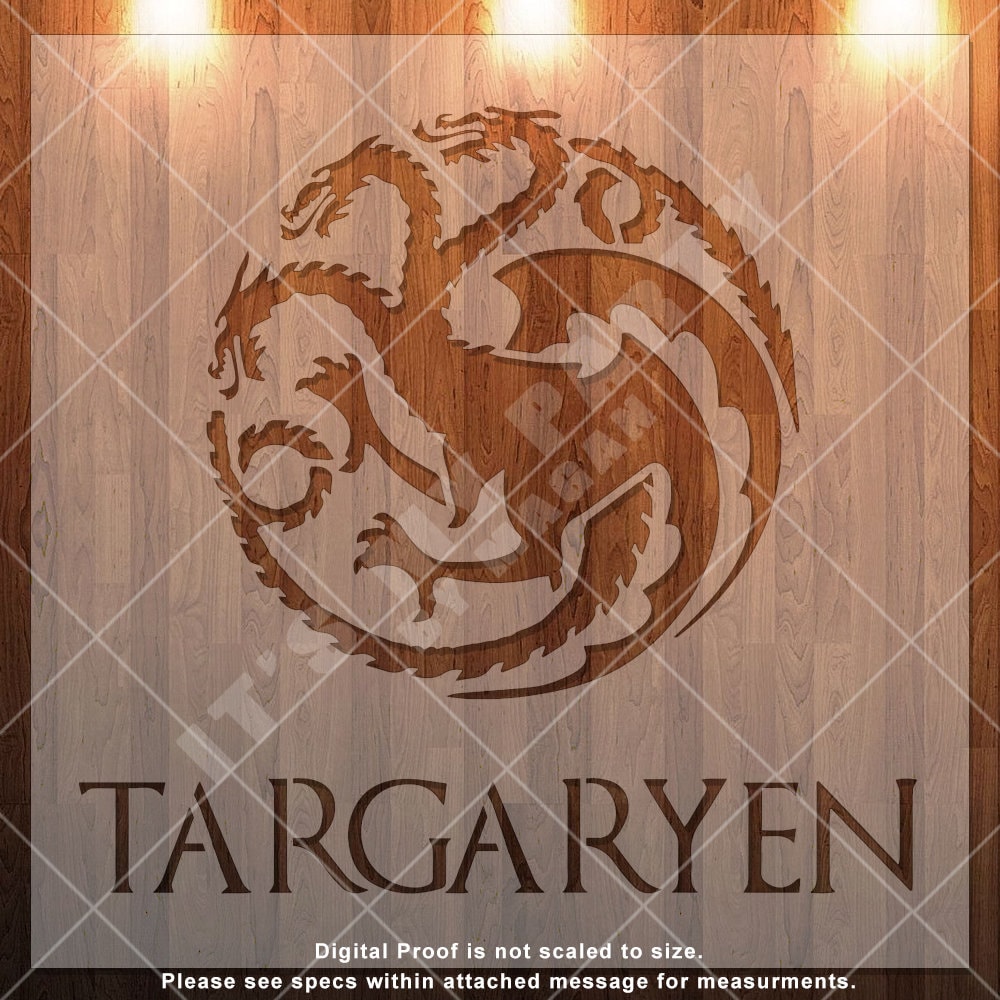 House Targaryen, GOT, Series Clear Stencil, Durable, Reusable .007 Mil ...