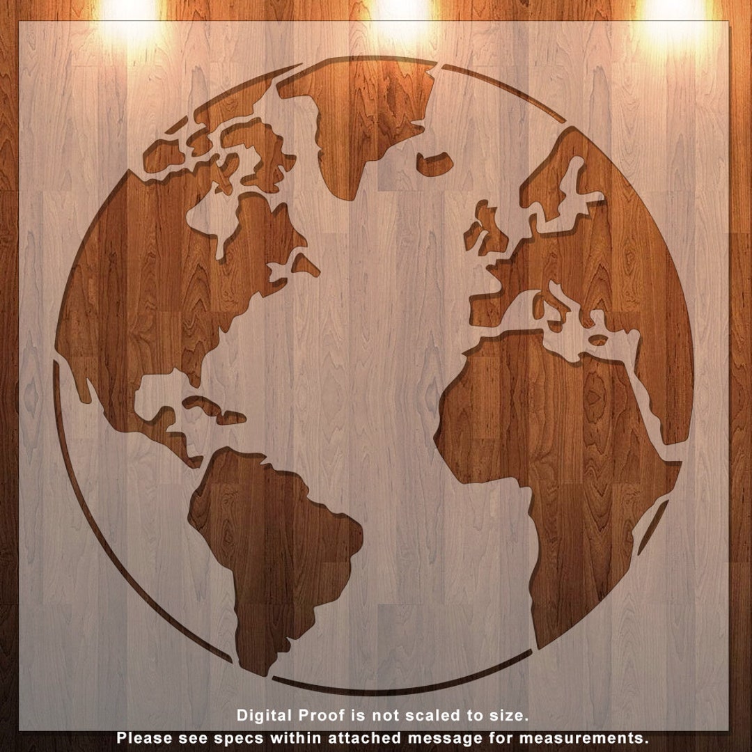 Earth, World, Map, Globe, Continents Clear Stencil, Durable, Reusable ...