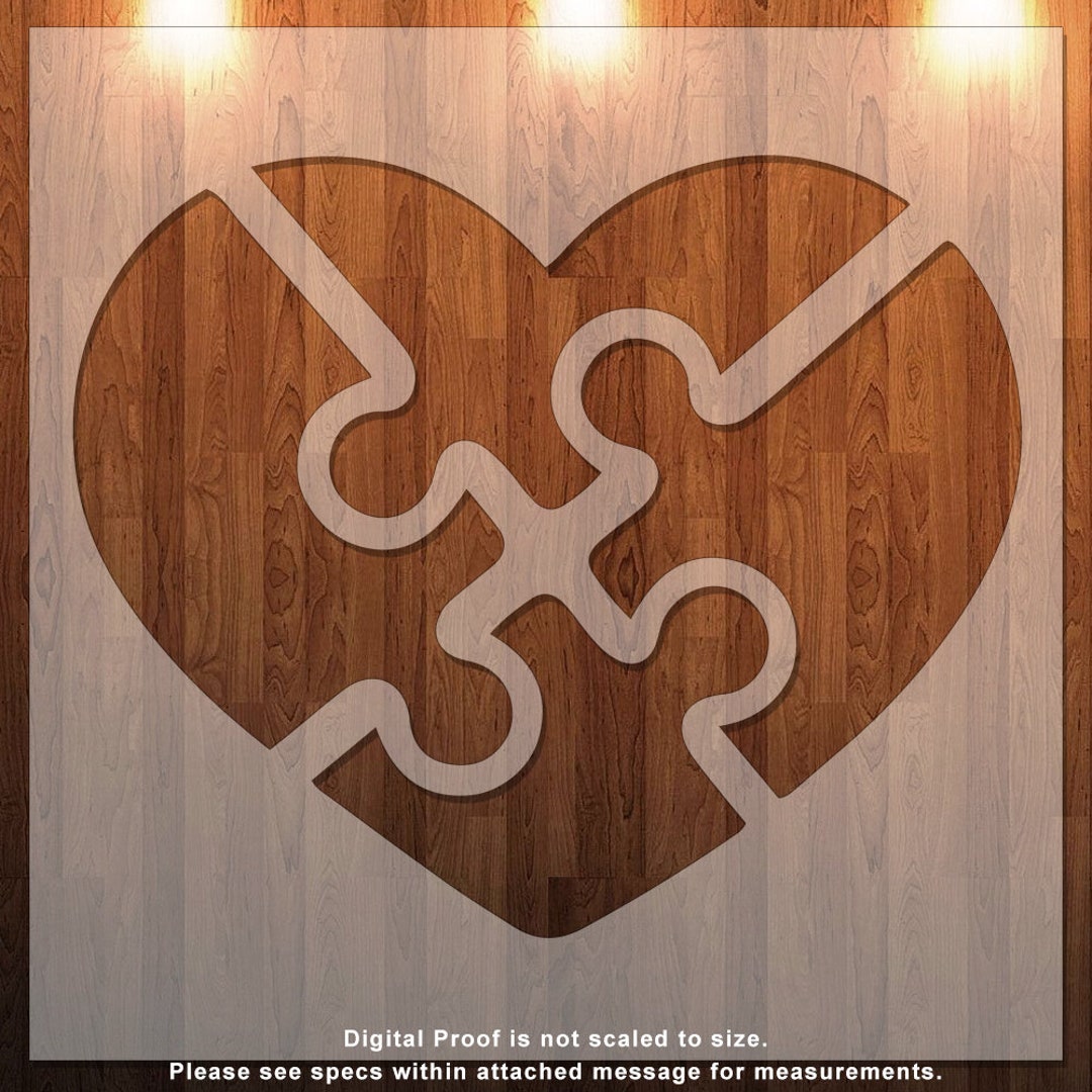 Autism Awarness Heart Clear Stencil, Durable, Reusable .007 Mil - Etsy