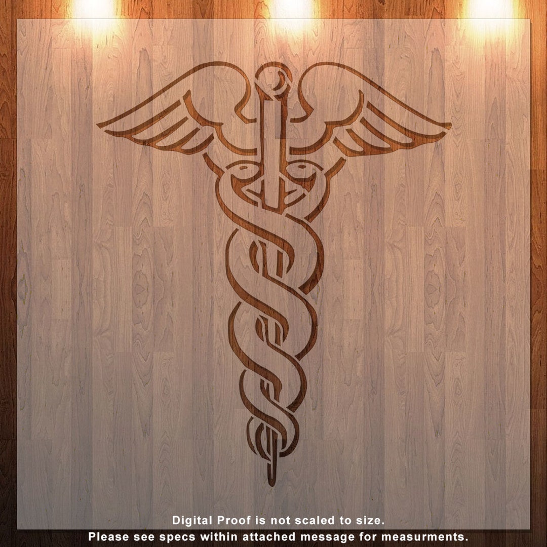 Medical Symbol, Health, Stencil, Caduceus, Stencil, Durable, Reusable ...
