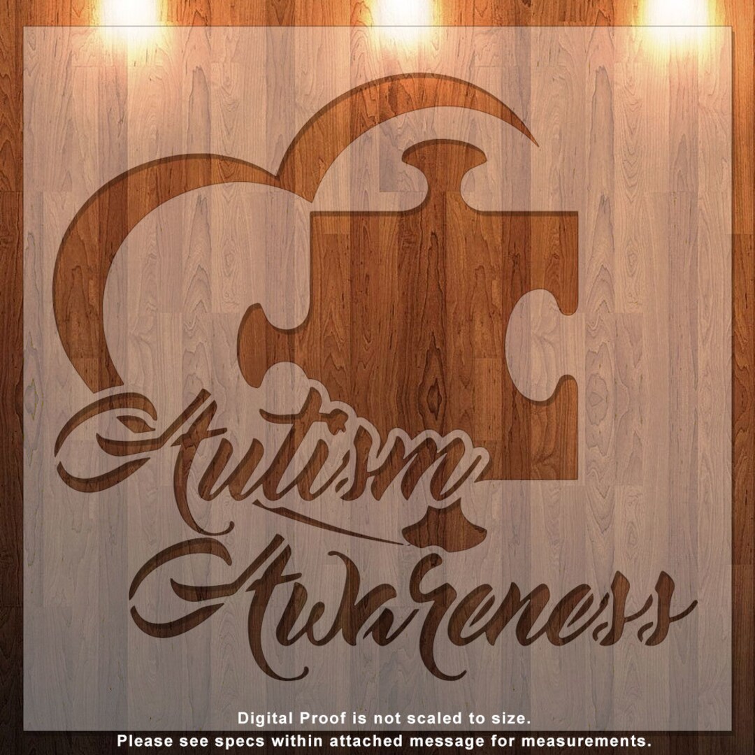Autism Awareness Puzzle Piece Clear Stencil, Durable, Reusable .007 Mil ...
