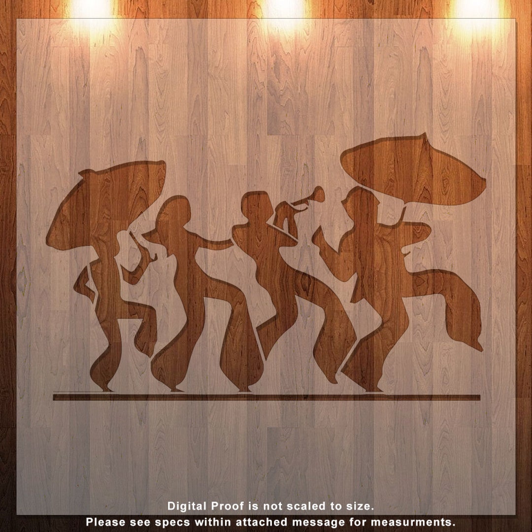 Second Line, New Orleans, Louisiana Clear Stencil, Durable, Reusable ...