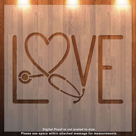 Love Nurse Doctor Healthcare Medical Health Stencil - Etsy
