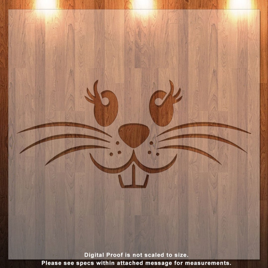 Bunny Face, Female, Easter, Animal Clear Stencil, Durable, Reusable ...
