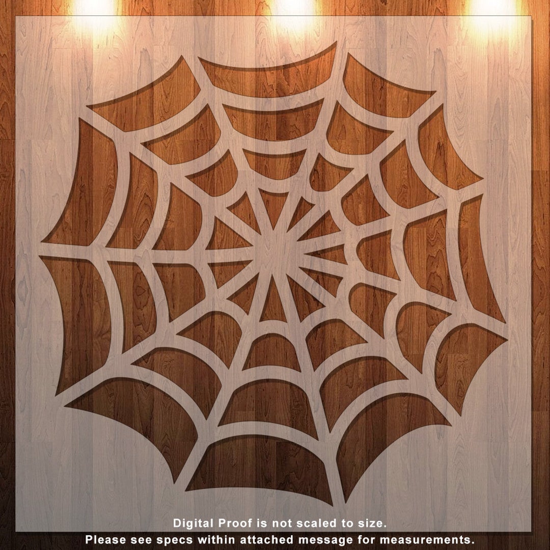 Spider Web, Spider, Halloween Clear Stencil, Durable, Reusable .007 Mil ...