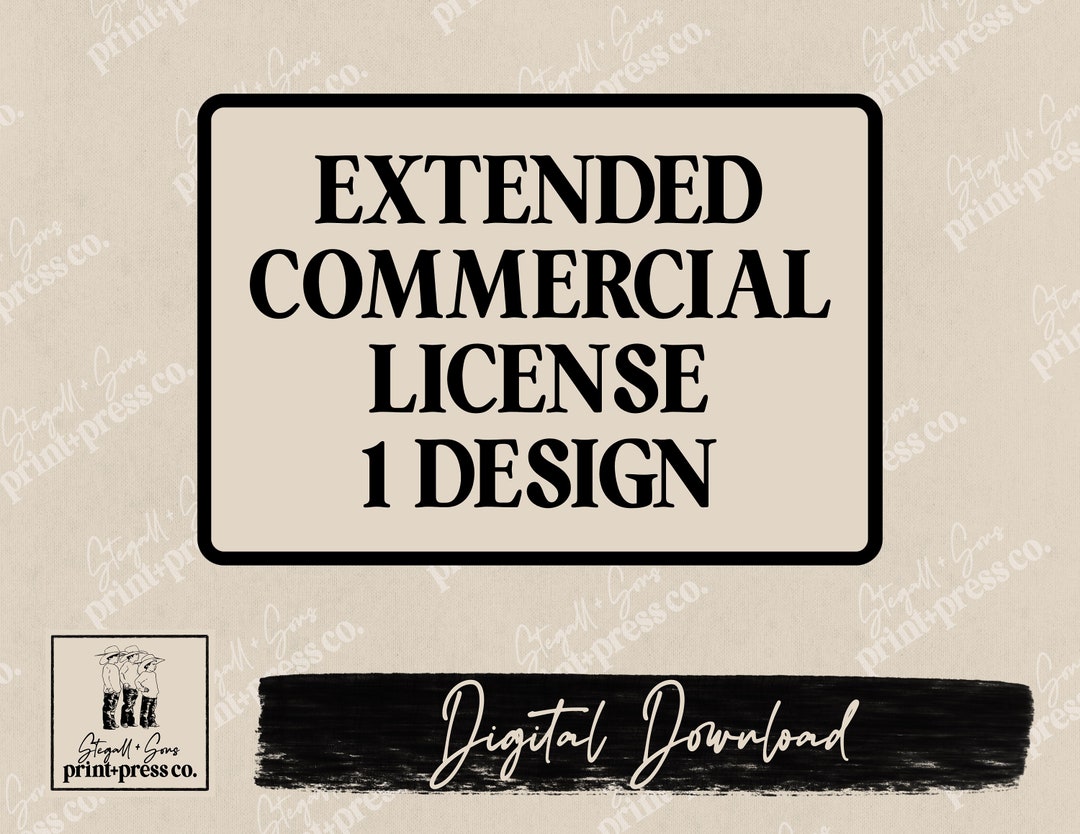 Extended Commercial License for One Design - Etsy