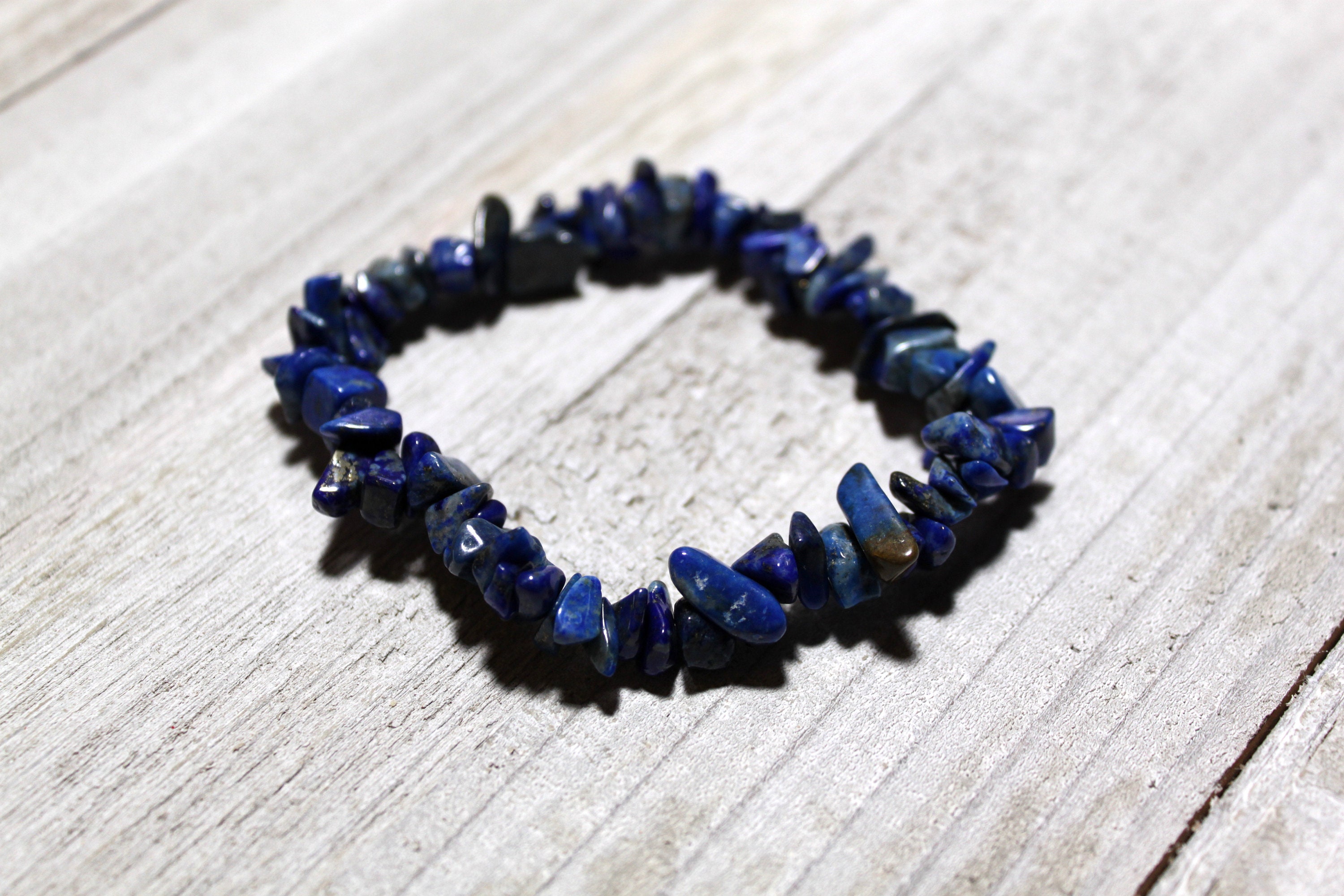 Reiki Charged Lapis Lazuli Chip Bracelet - Stress Relief, Psychic ...