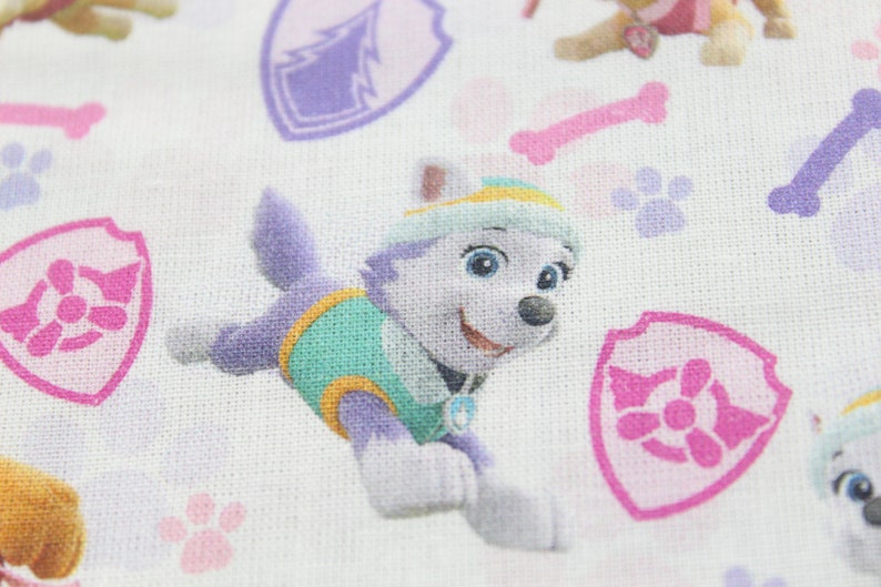 Cotton Fabric Licenced Paw Patrol Badges Skye And Everest Cotton Fabric