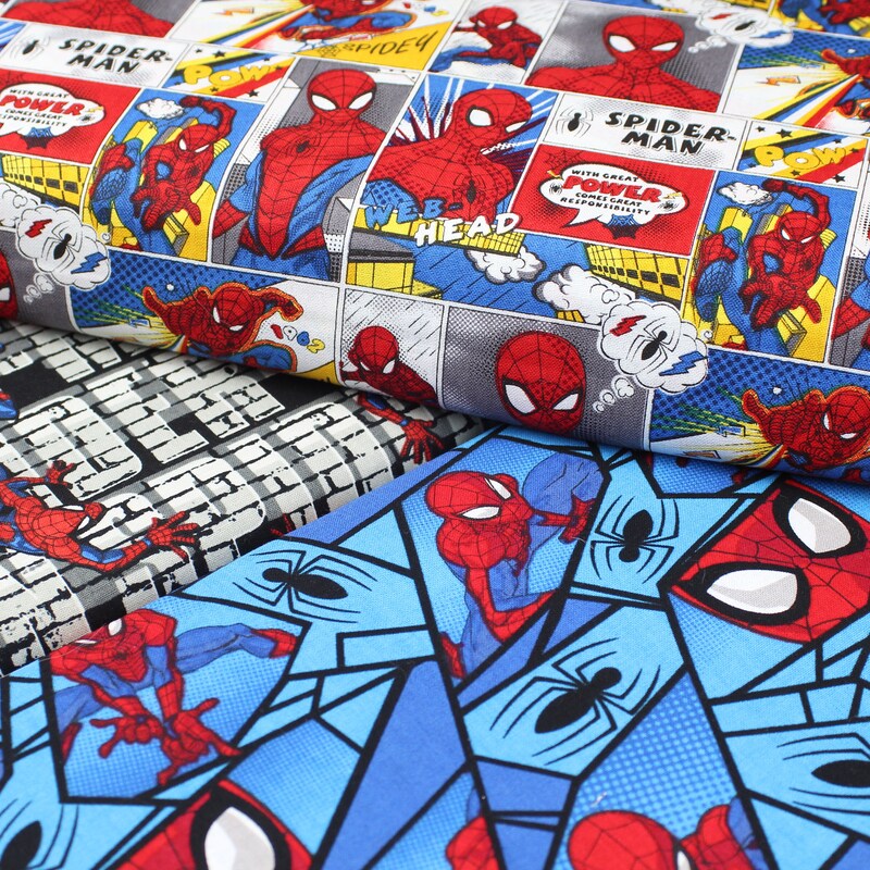 Spiderman Fabric - Etsy