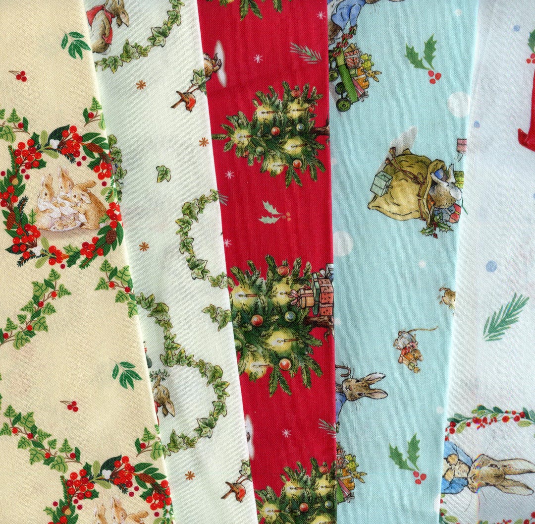 PETER RABBIT Christmas Cotton Fabric and Fat Quarter Bundles. - Etsy