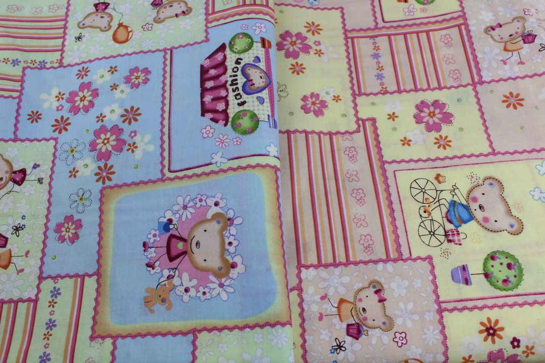 Teddy Bear Fabric - Nursery Fabric - Craft - Quilting - Childrens ...