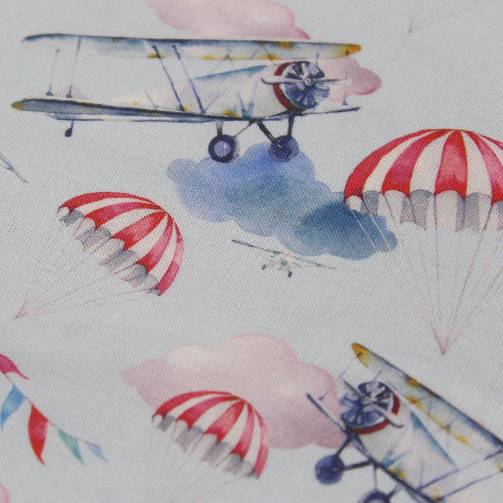 Watercolor Airplanes Cotton Fabric, Rose & Hubble, Sky Print - Etsy