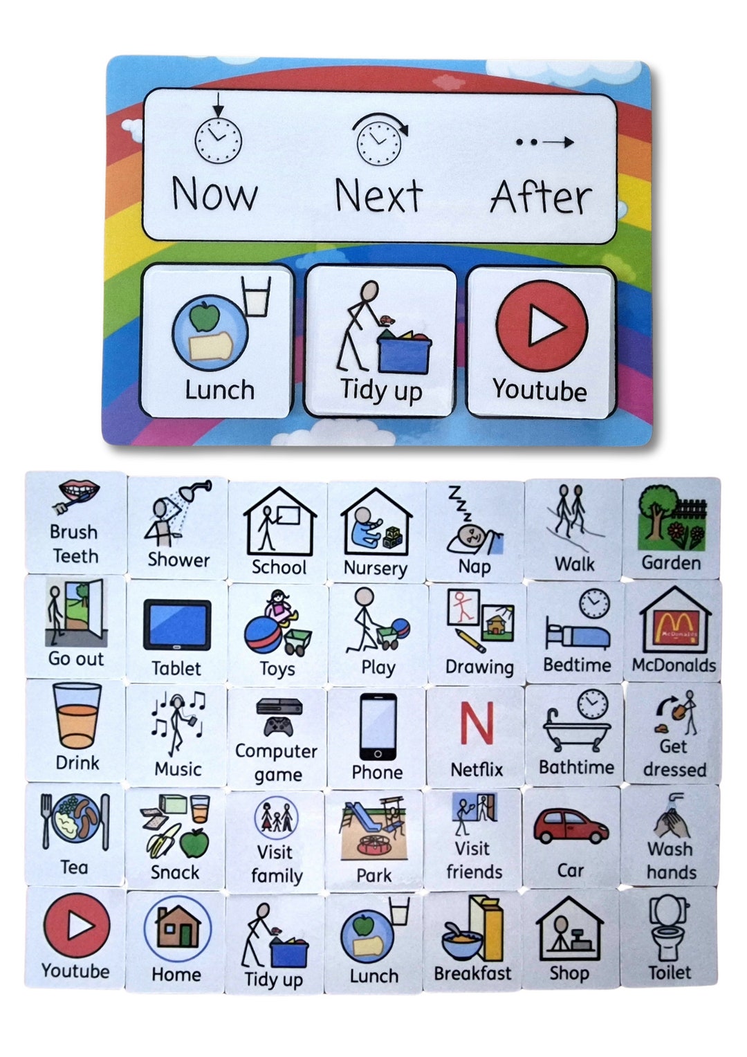 Mini Now and Next Communication Set - A6 Board With 36 Picture Symbols ...