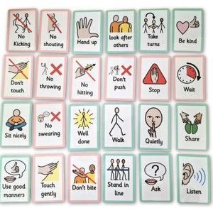 Behaviour Flashcards - Instant Download - Etsy