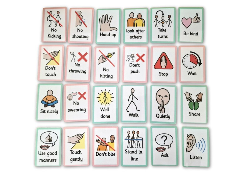 Behaviour Flashcards - Instant Download - Etsy