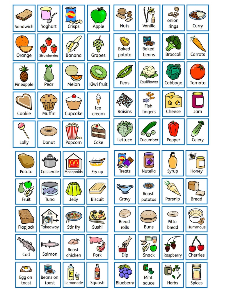 140 Food Flashcards - Autism, SEN, Now and Next, Visual Aid - Etsy
