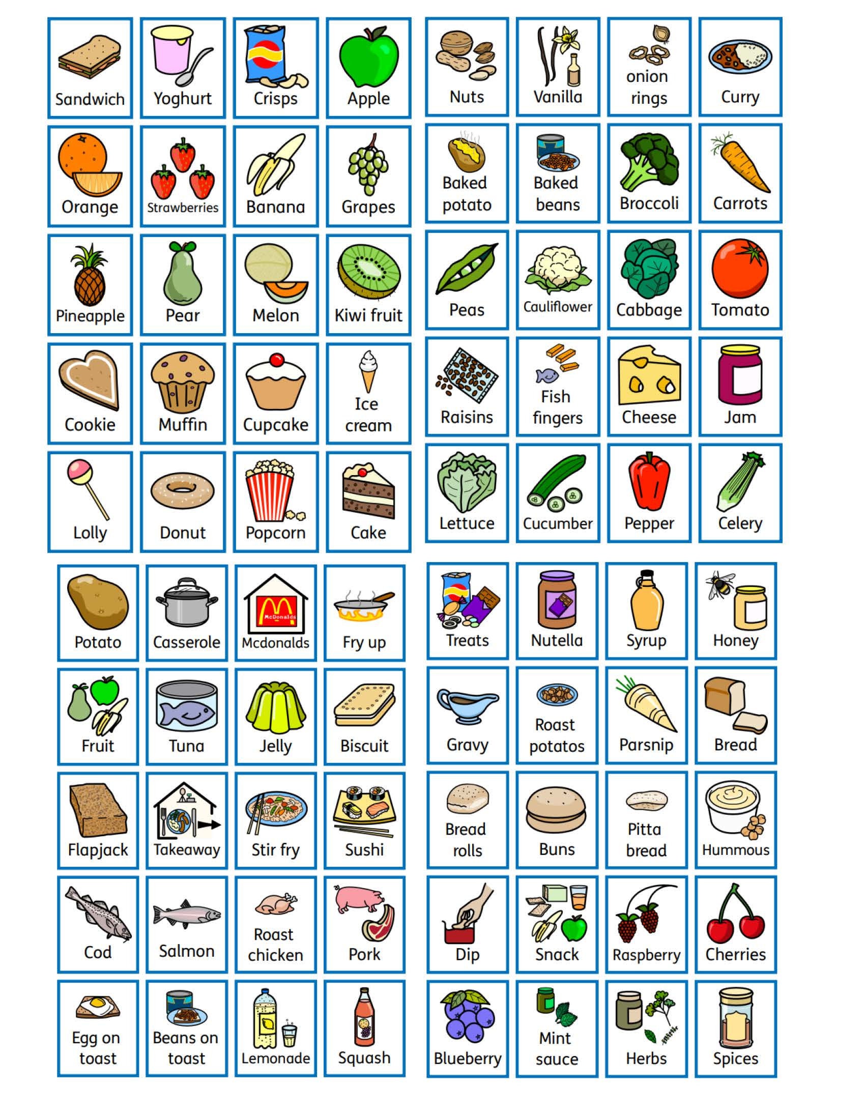 140 Food Flashcards - Autism, SEN, Now and Next, Visual Aid - Etsy