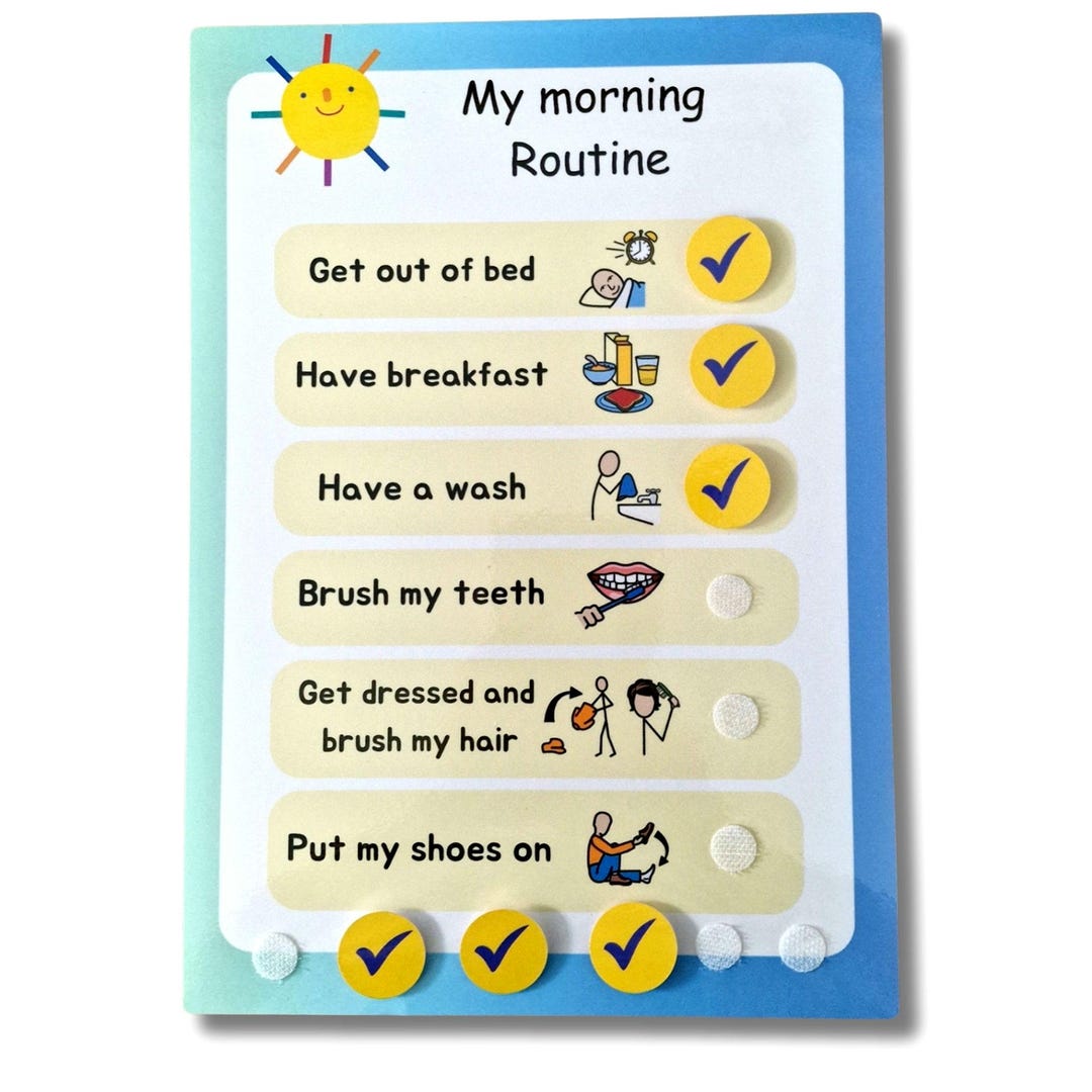 A4 Morning Routine Board - Autism, Visual Communication - Etsy