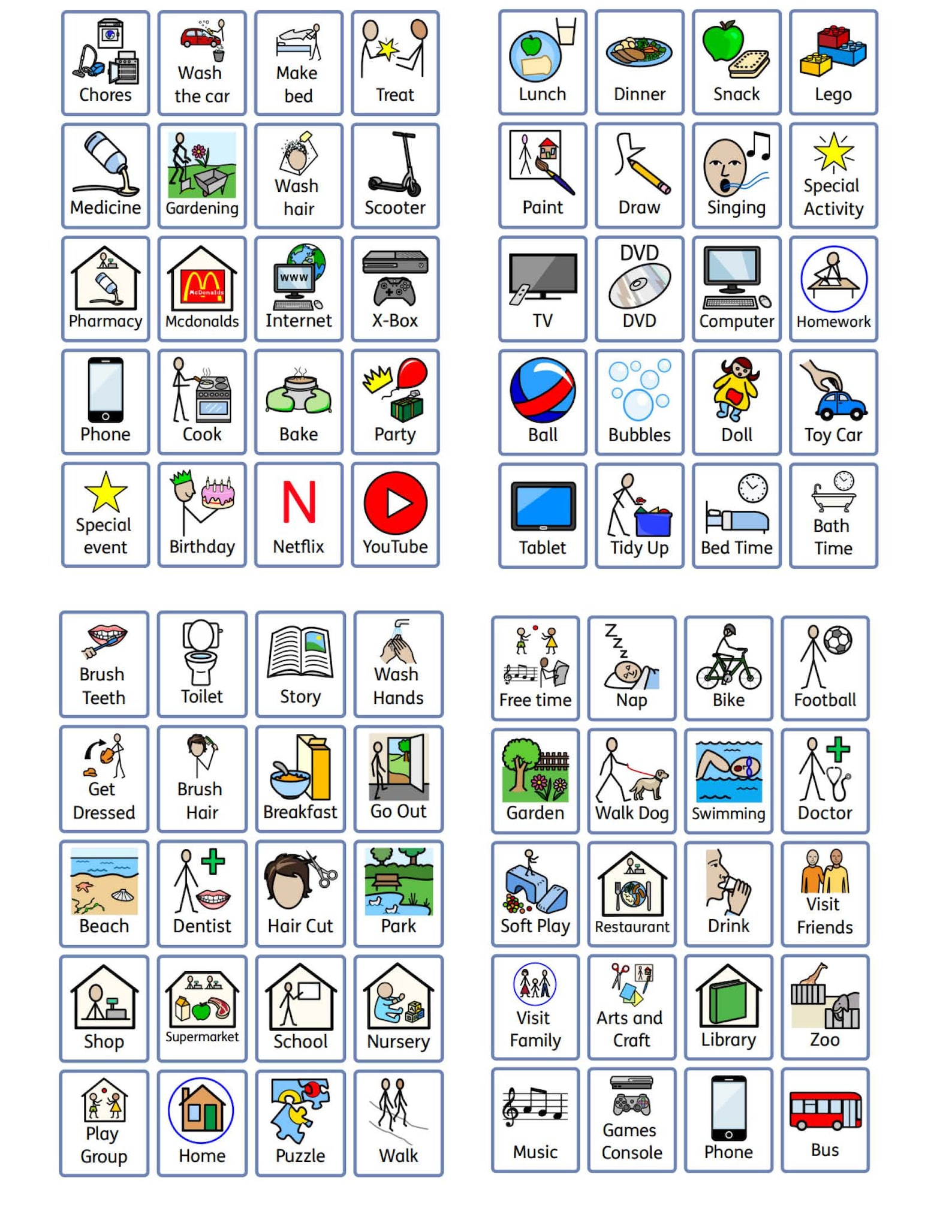 Now and Next Board With 100 Activity Cards 5cm X 4.5cm- Autism, SEN ...