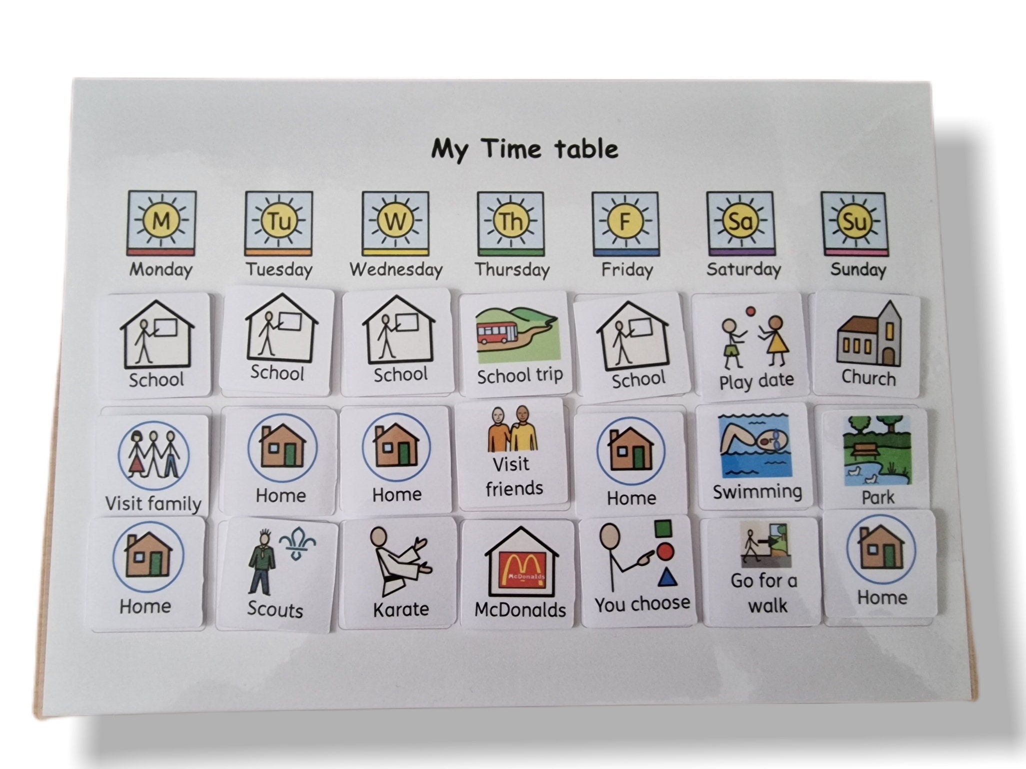 Weekly Planner and Symbols - Autism, SEN, Now and Next, Visual Aid ...