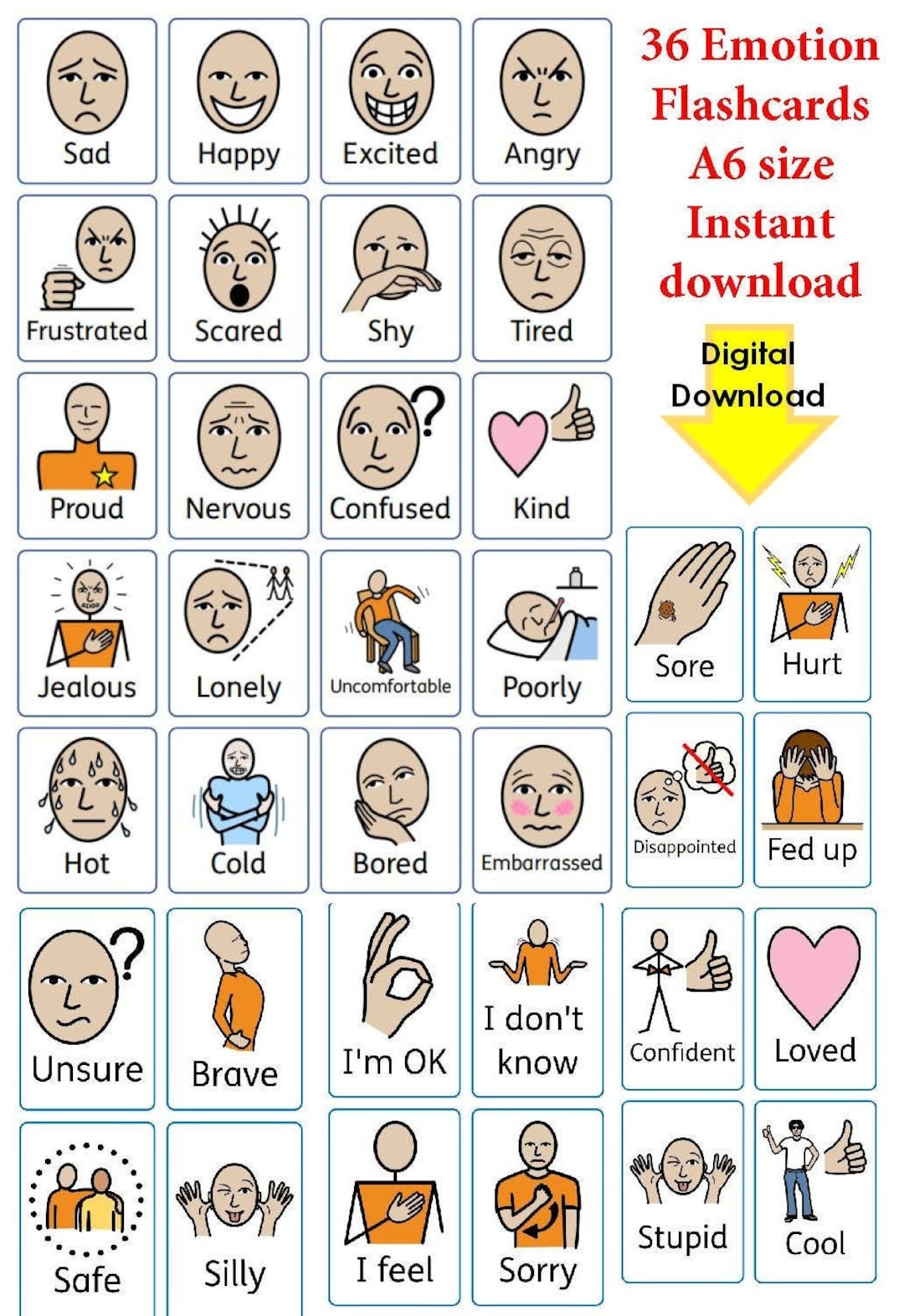 Emotion and Feeling Flashcards - Autism, SEN, Now and Next, Visual Aid ...