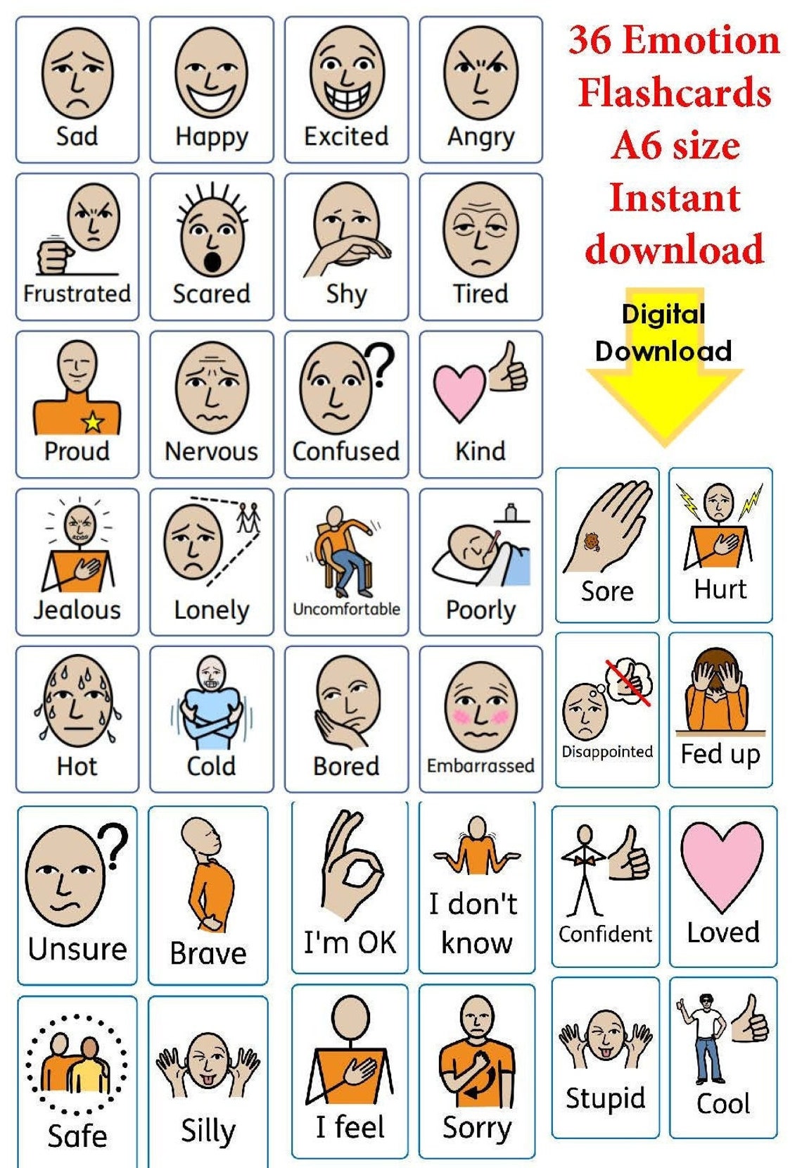 Emotion and Feeling Flashcards - Autism, SEN, Now and Next, Visual Aid ...