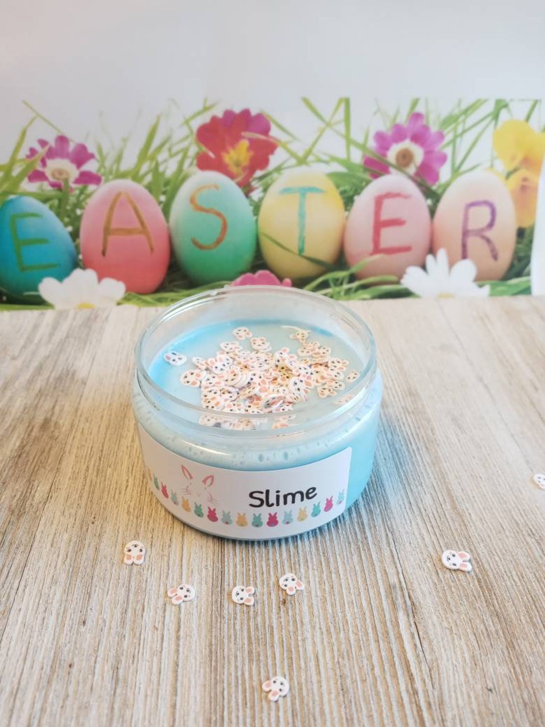 Easter Basket Stuffer, Blue Slime With Easter Themed Fimo Slices, Play ...