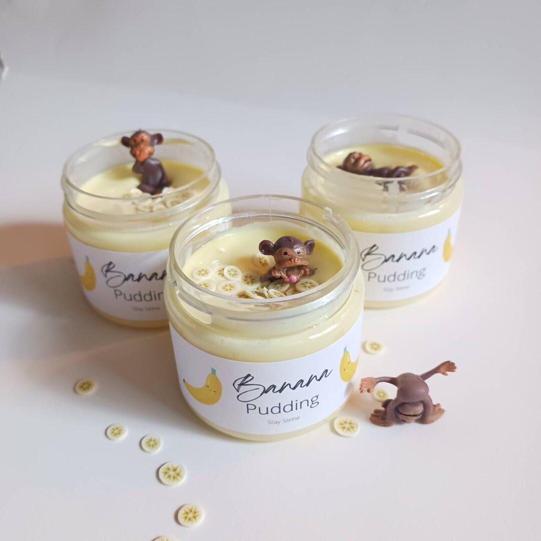 Party Favor Banana Slay Slime With Monkey Charm and Clay Banana Slices ...
