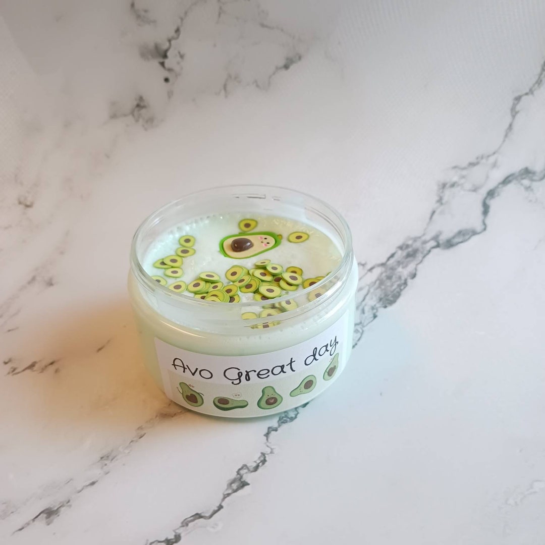 Thick and Glossy Slime, Stretcy, Avocado Charm, Slime, Self Care Gift ...