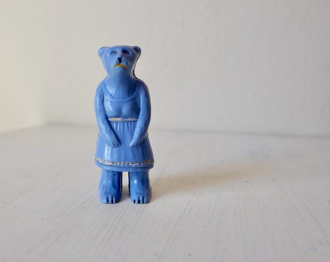 RARE Vintage Kleeware England Periwinkle Blue Bear Baby Rattle ...