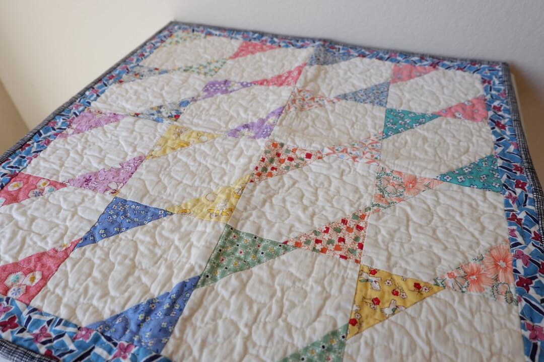 Vintage Fabric Reimagined Quilt | Small Children's or Doll or Pet Quilt ...