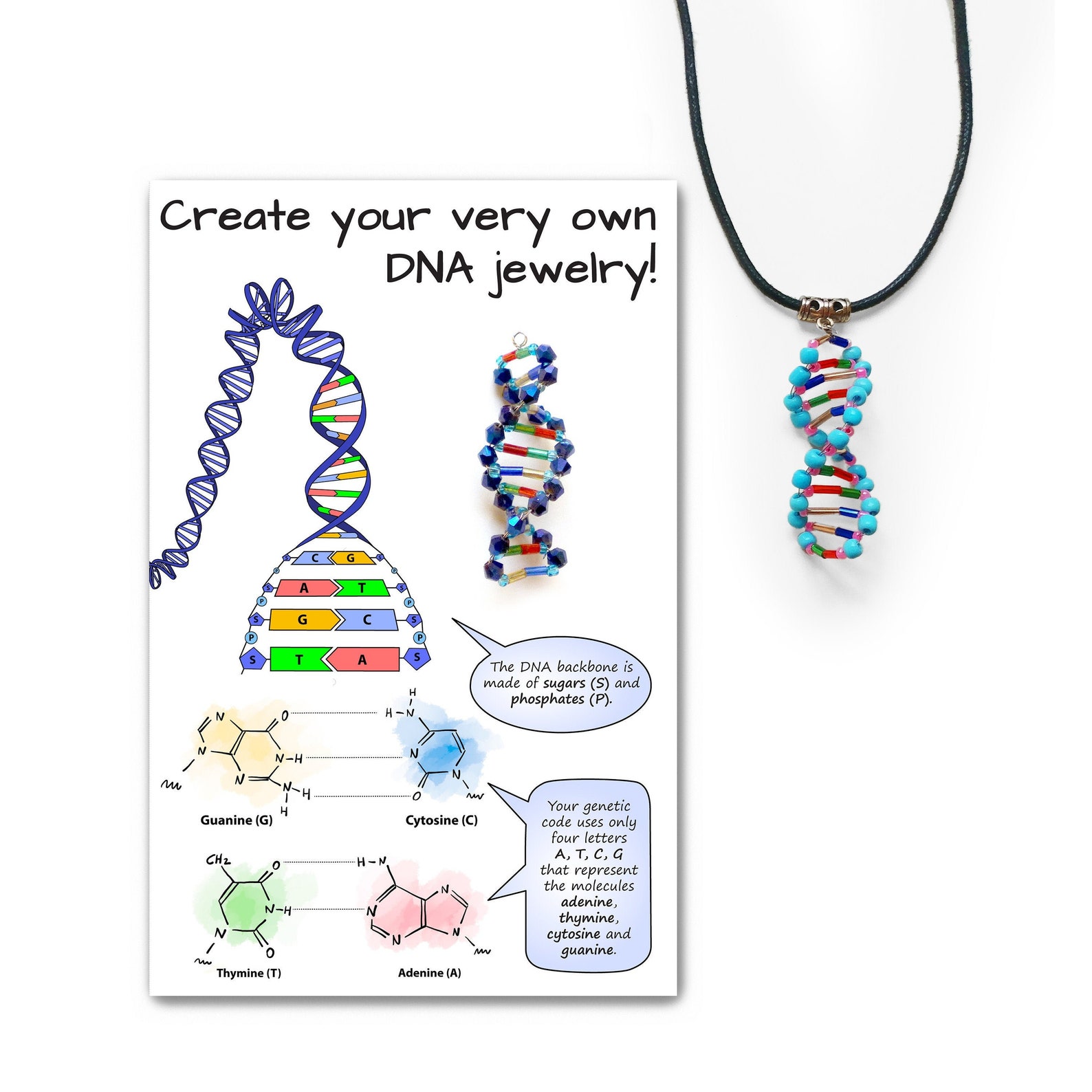 DIY Jewelry Kit for DNA Necklace or Earrings With Tutorial - Etsy